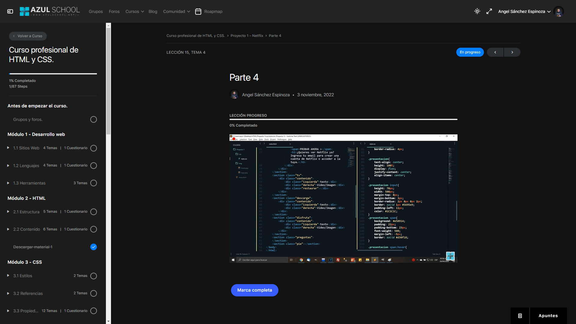 Curso gratuito de HTML y CSS con certificado. - Azul School Curso gratuito de HTML y CSS con certificado. - Azul School